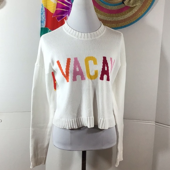 Show Me Your MuMu | Sweaters | Smym White Cropped Varsity Vacay Sweater ...